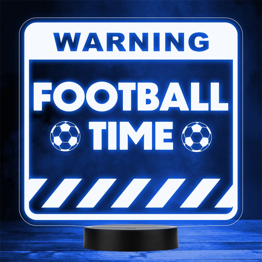 Football Time Warning Sign Sports Fan Personalised Gift Any Colour ...