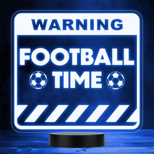 Football Time Warning Sign Sports Fan Personalised Gift Any Colour ...
