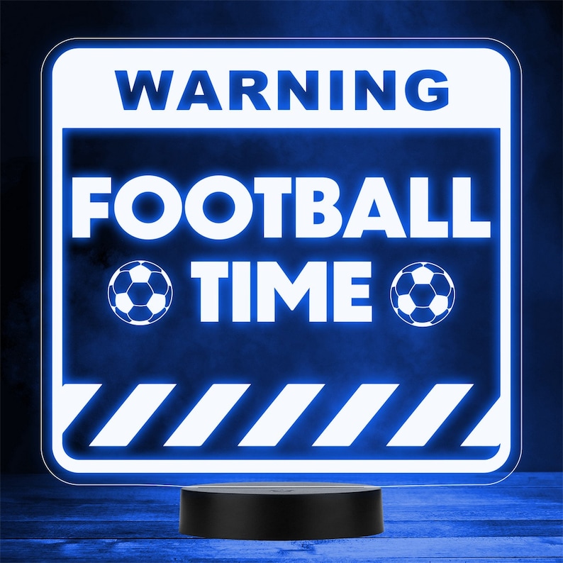Football Time Warning Sign Sports Fan Personalised Gift Any Colour ...