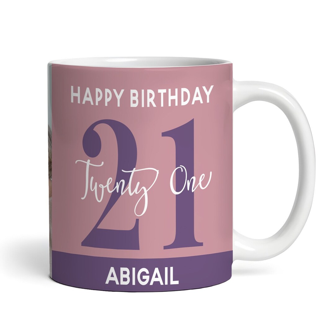 21st Birthday Photo Gift Dusky Pink Tea Coffee Cup Personalised Mug - Etsy