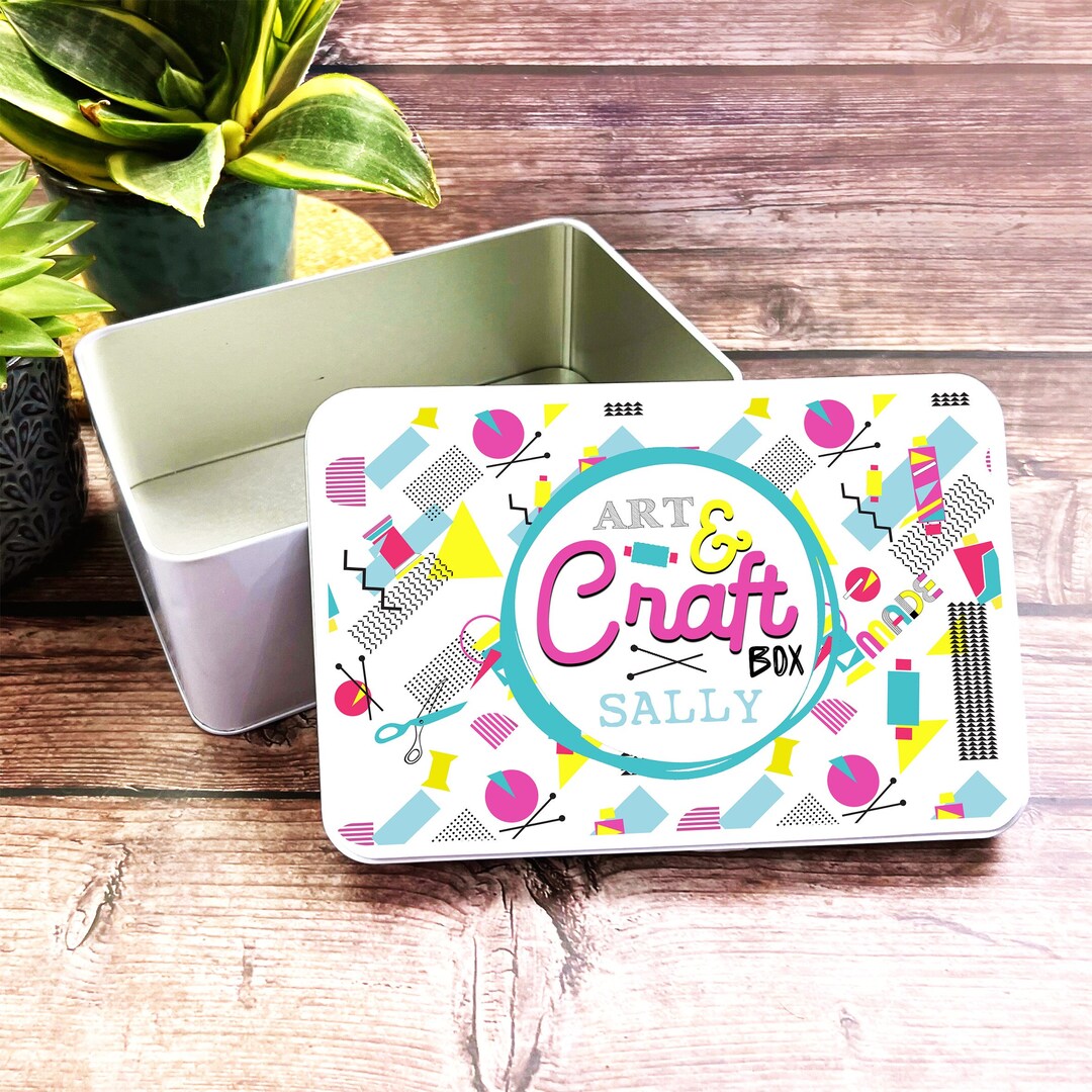 Vibrant Art & Craft Box Rectangle Personalised Treat Tin - Etsy