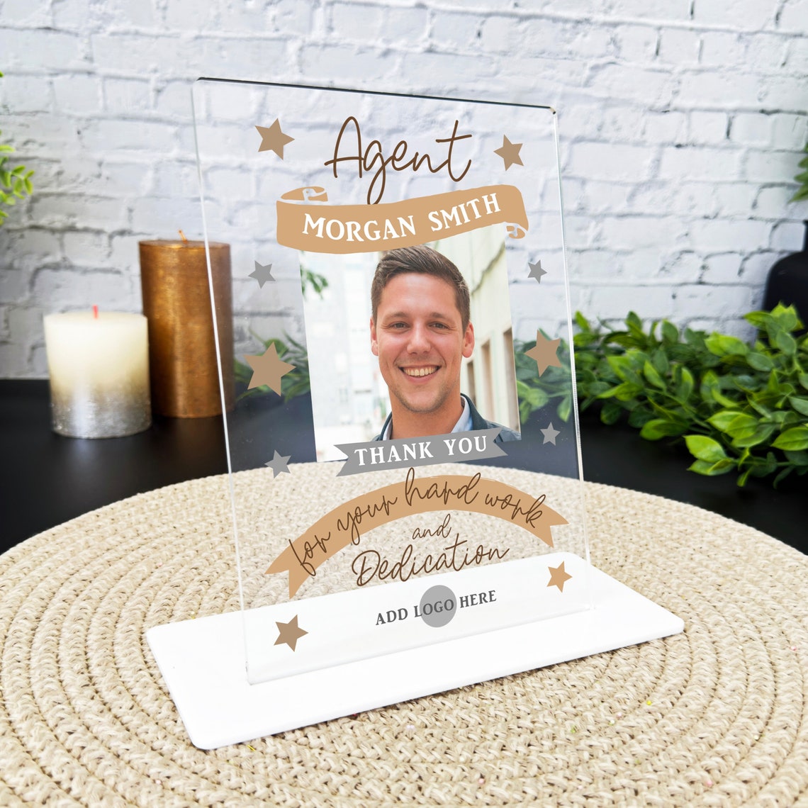 Agent Thank You Job Gold Photo Gift Employee Employer Personalised Gift ...