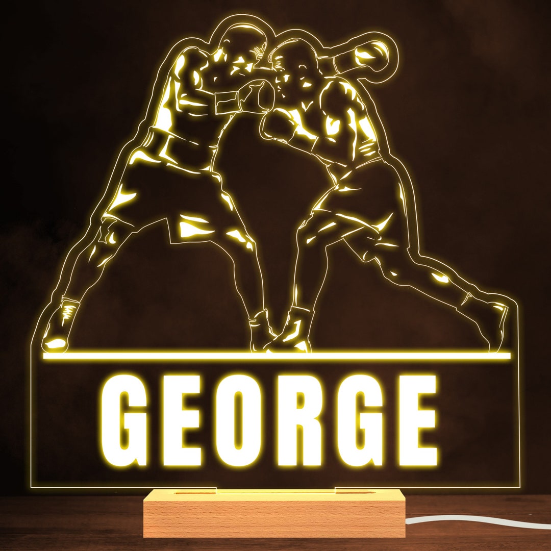 Boxers Fight Sparring Boxing Sports Fan Personalised Warm White Night ...