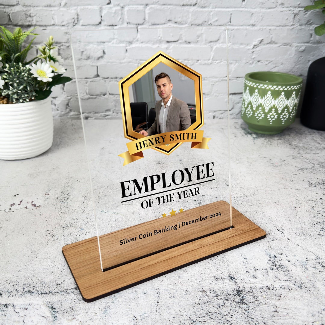 Employee of the Year Gold Frame Photo Gift Employee Personalised Gift ...