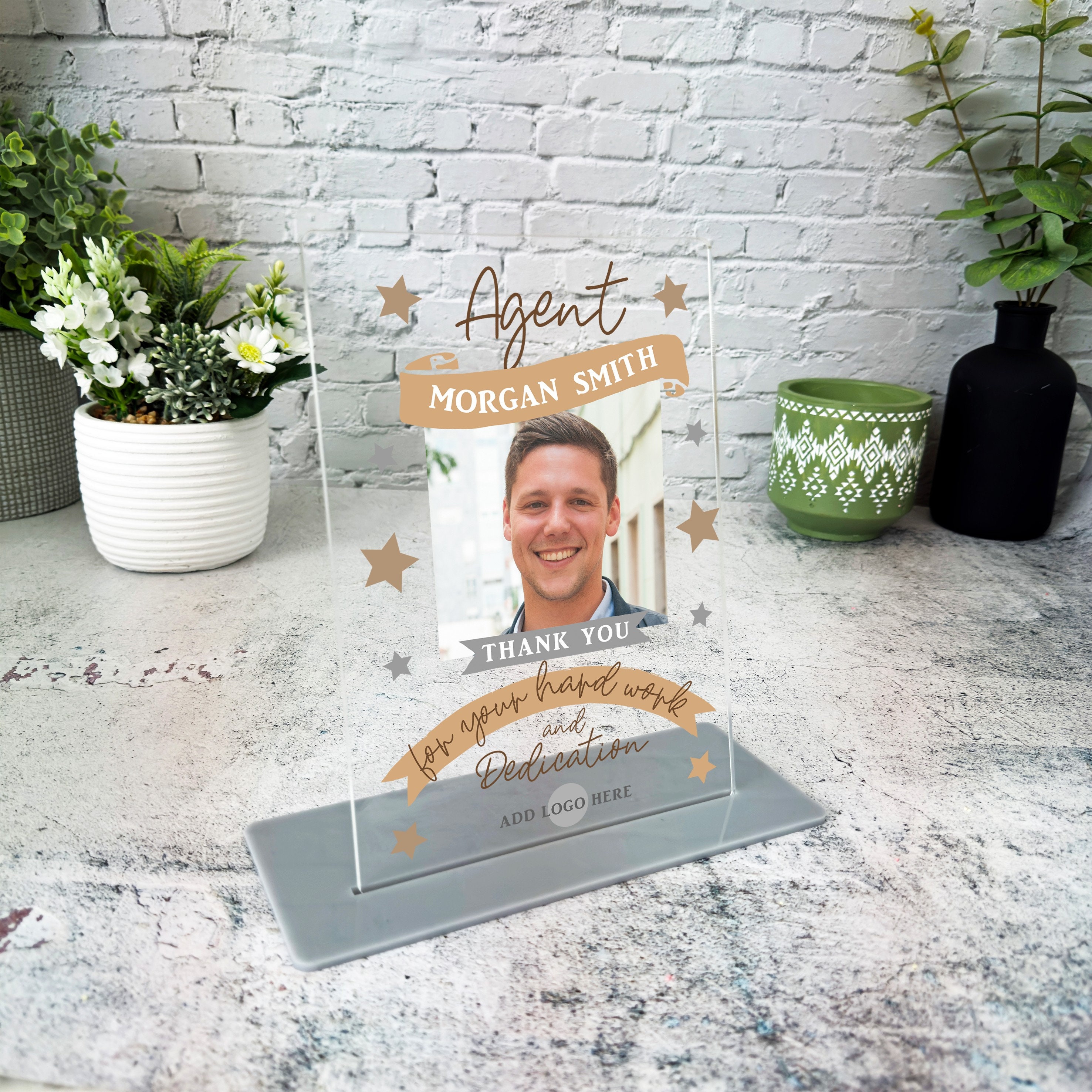 Agent Thank You Job Gold Photo Gift Employee Employer Personalised Gift ...