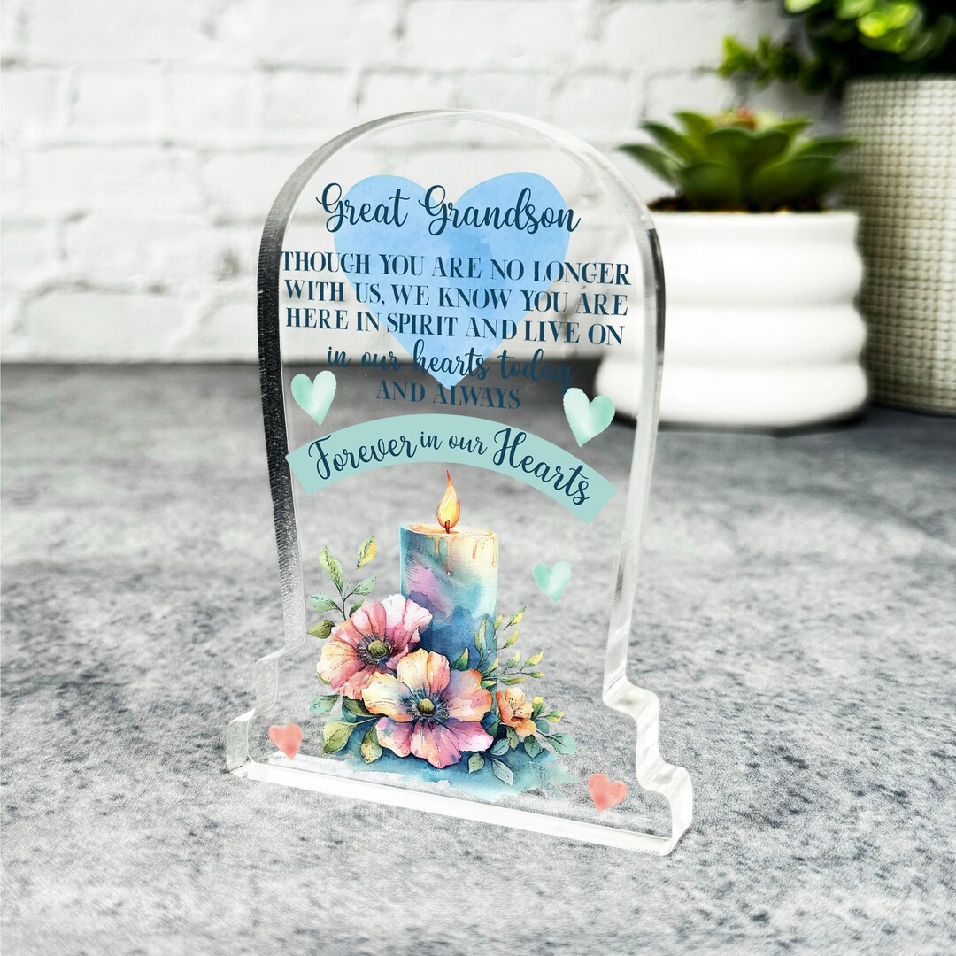 Great Grandson Forever in Our Hearts Memorial Gift Gravestone Keepsake ...