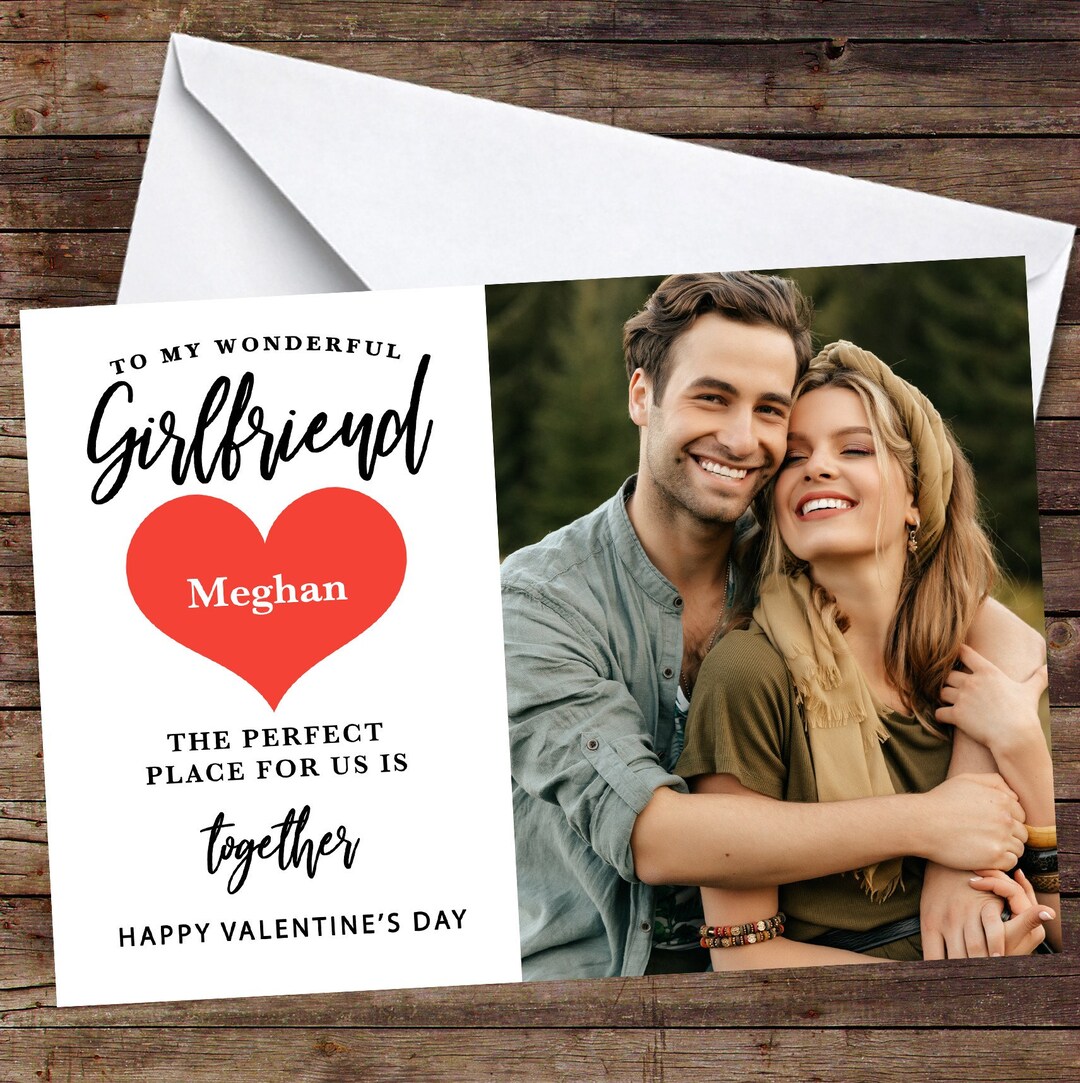 Personalised Romantic Couple Photo Heart Happy Valentine's Day ...