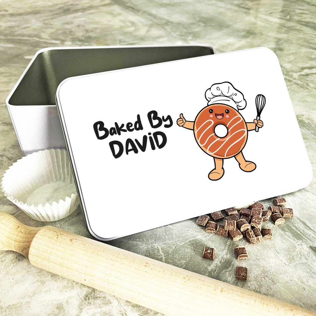 Cute Chef Donut Baked by Rectangle Personalised Cake Tin - Etsy