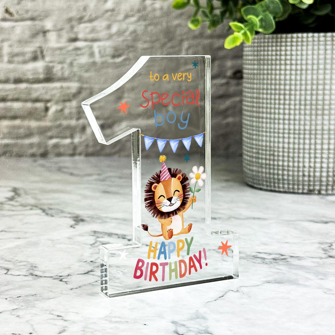 1st Gift for Birthday Special Boy Lion Keepsake Number One Ornament ...