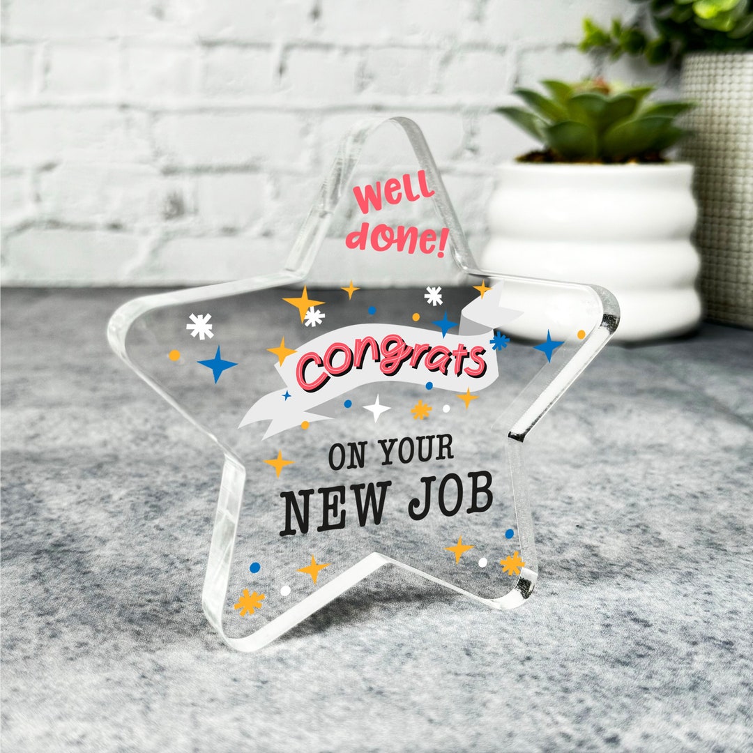 Custom Ornament Congratulations on New Job Present Star Plaque Keepsake ...