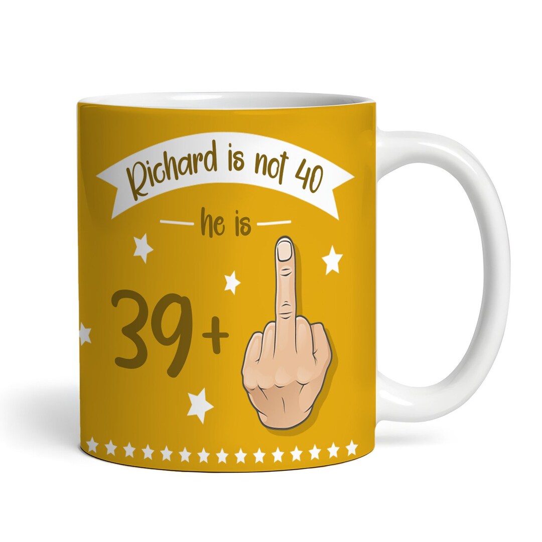 Funny 40th Birthday Gift Middle Finger 39+1 Joke Yellow Photo ...
