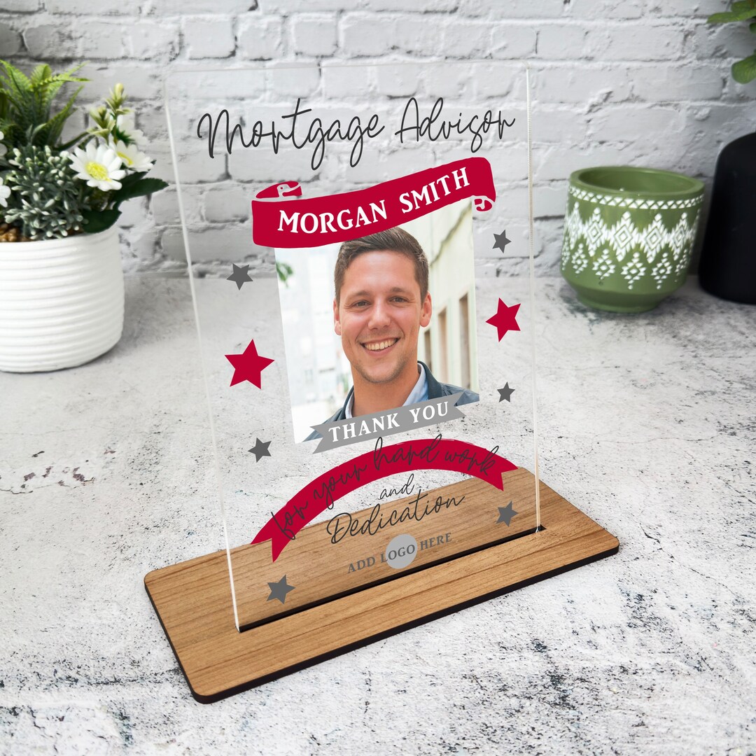 Mortgage Advisor Thank You Job Red Photo Gift Employee Personalised ...