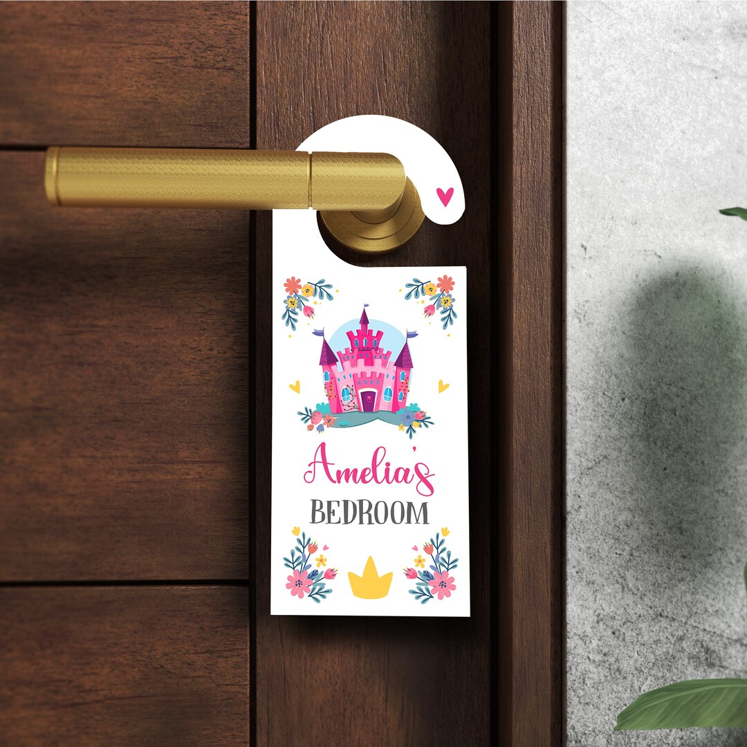 Personalized Princess Castle Girl Kids Childs Bedroom Personalised Door ...