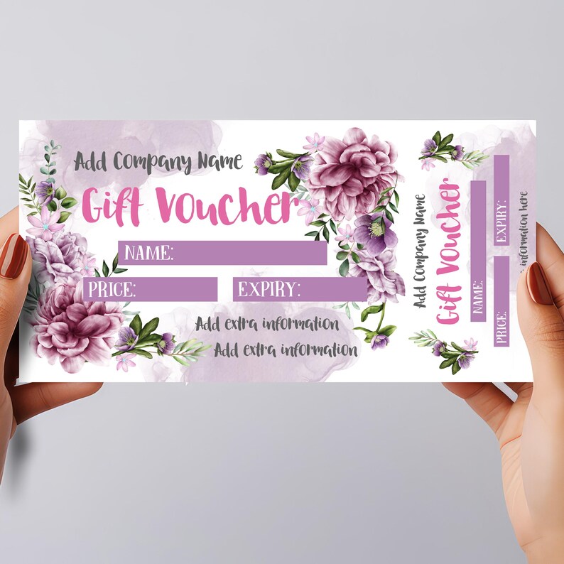 Purple Flowers Any Details Generic Beauty Spa Perforated Business Gift ...
