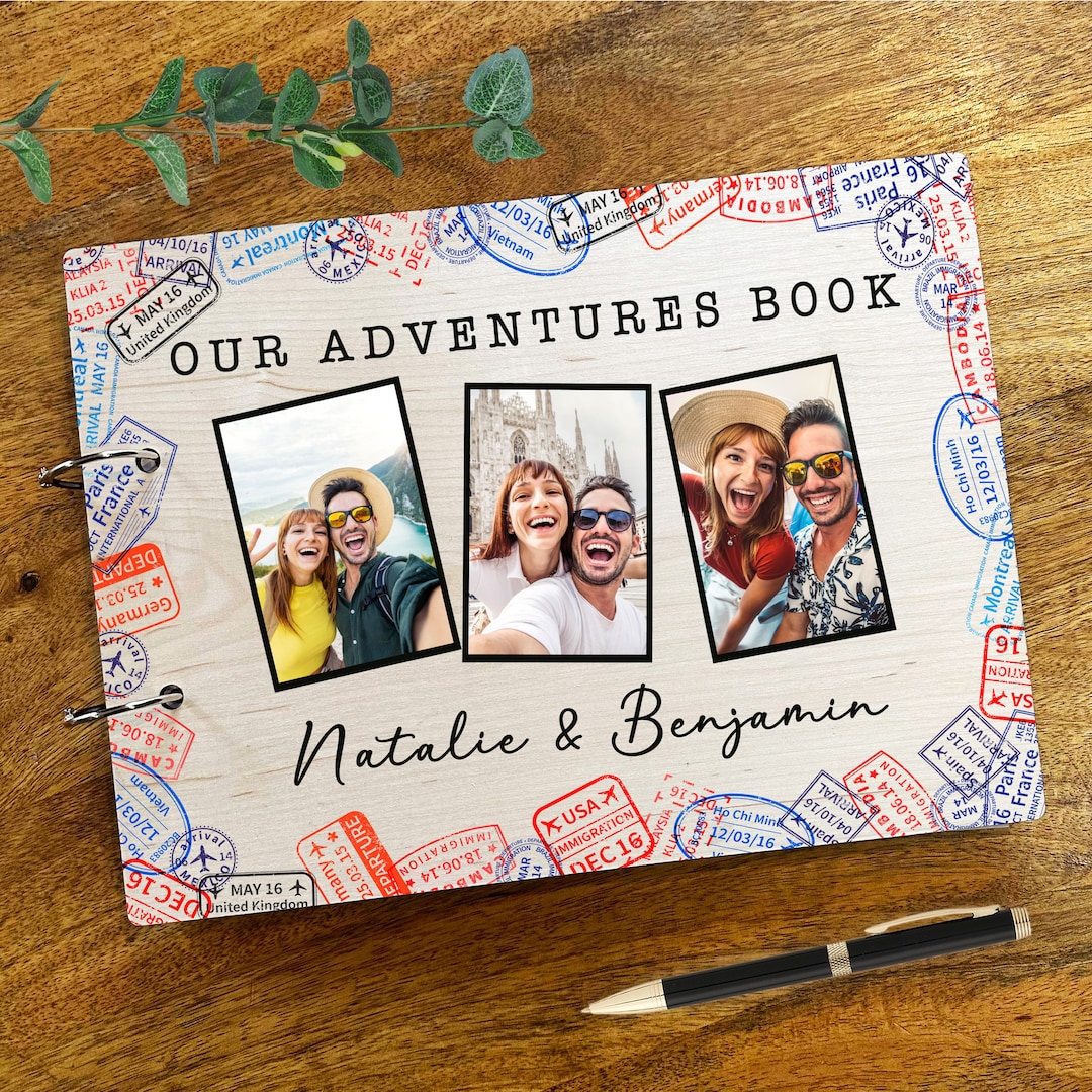 Passport Stamps Adventures Travel Family Scrapbook Photo Album Keepsake ...