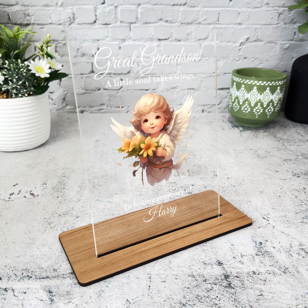 Great Grandson Angel Boy Memorial Keepsake Gift Personalised Gift ...