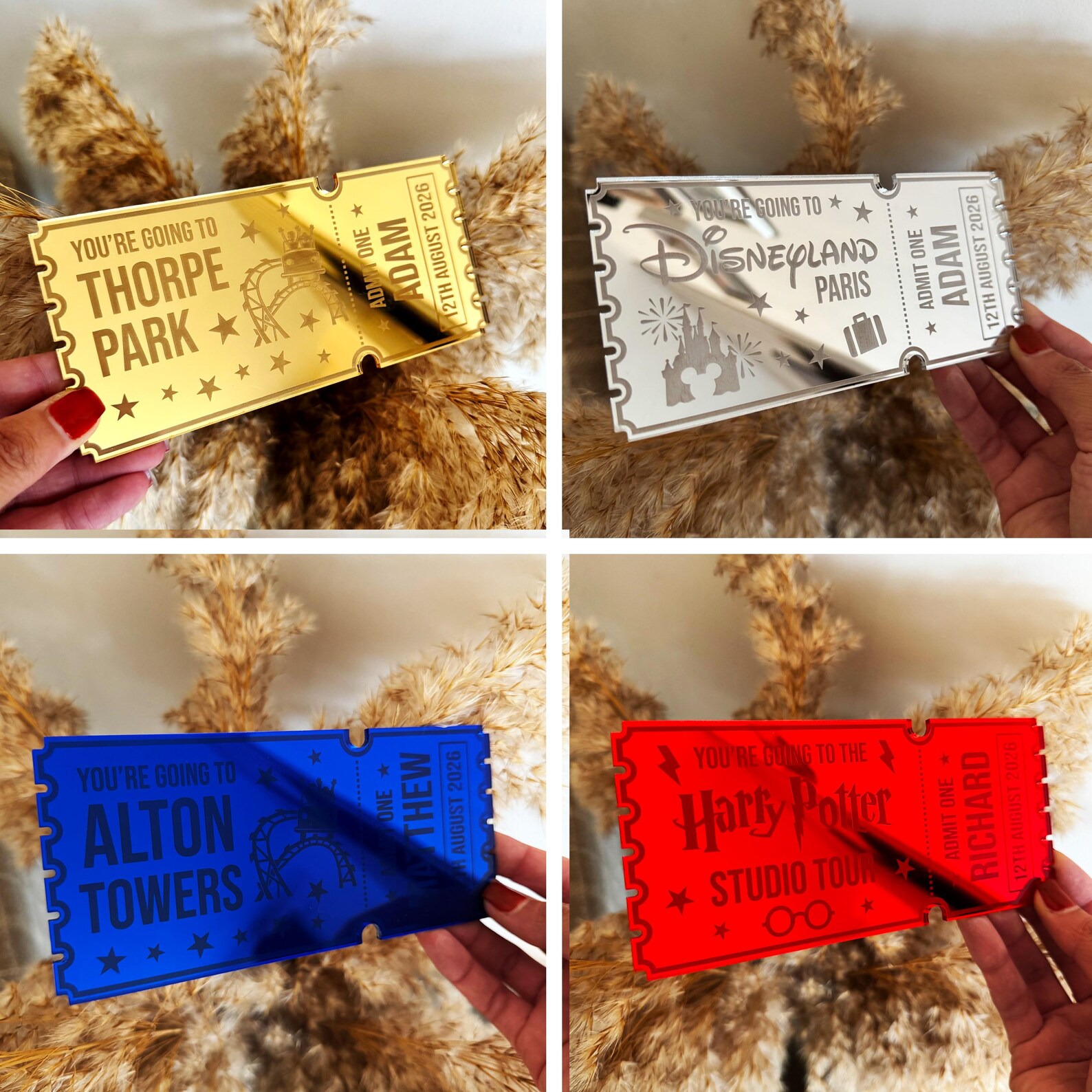 Gold Mirror Acrylic Golden Ticket Christmas Train Polar Express ...