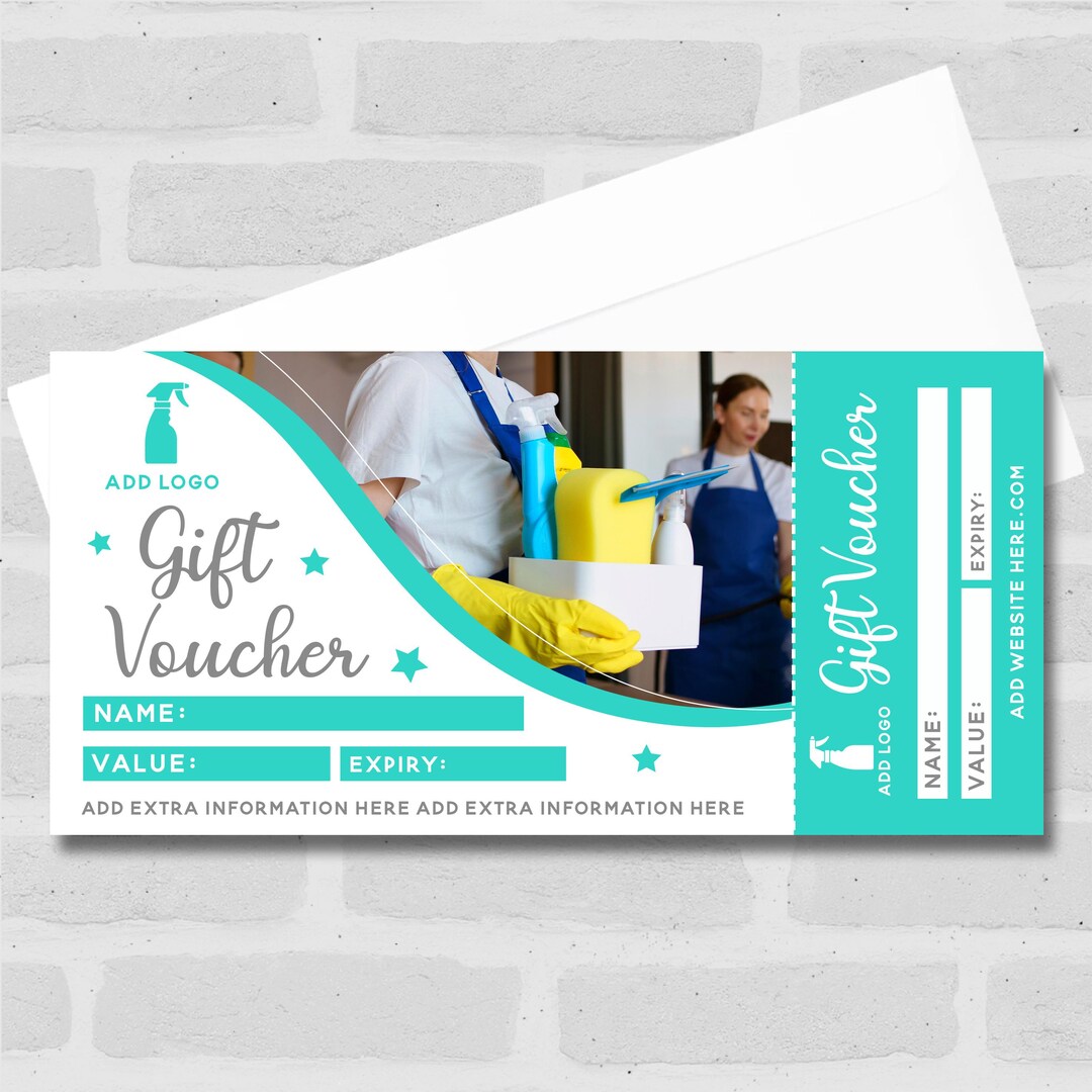Cleaning Cleaner Any Details Perforated Business Gift Voucher - Etsy