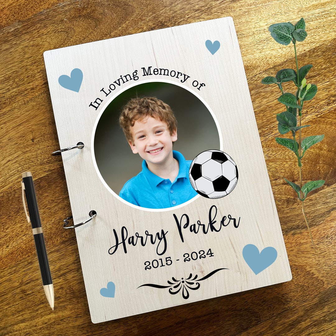 Football Photo Childrens Sympathy in Loving Memory Funeral Condolence ...