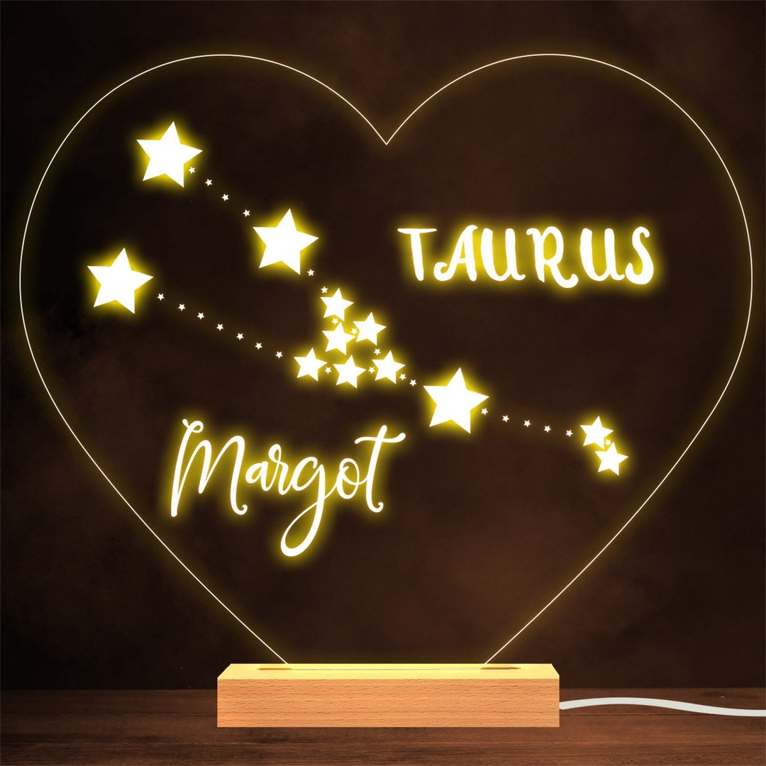 Constellations Zodiac Sign Taurus Personalised Gift Lamp Night Light - Etsy
