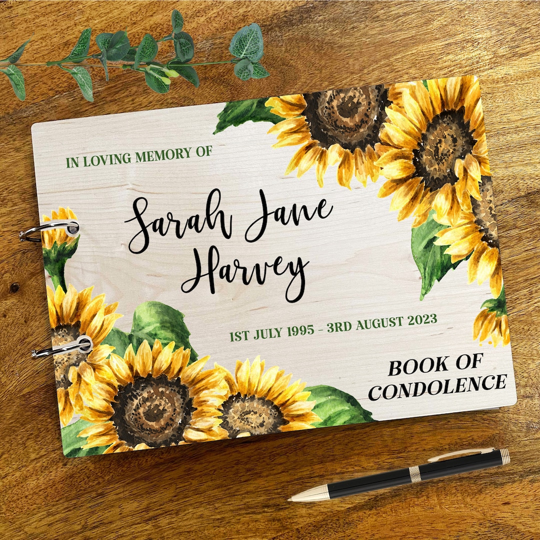 Vintage Sunflower Corners Sympathy Loving Memory Funeral Condolence ...