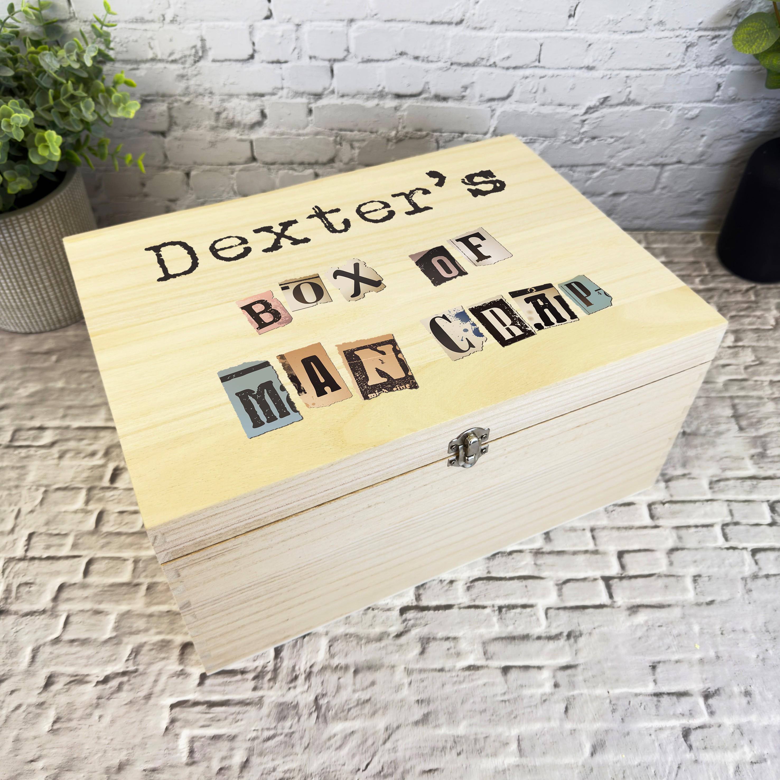 Newspaper Cutouts Men's Bit's & Bobs Personalised Wooden Keepsake ...
