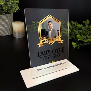Employee of the Year Gold Frame Photo Gift Employee Personalised Gift ...