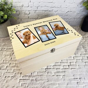 Paw Print Photo Pet Dog Cat Memorial Personalised Wooden Memory ...