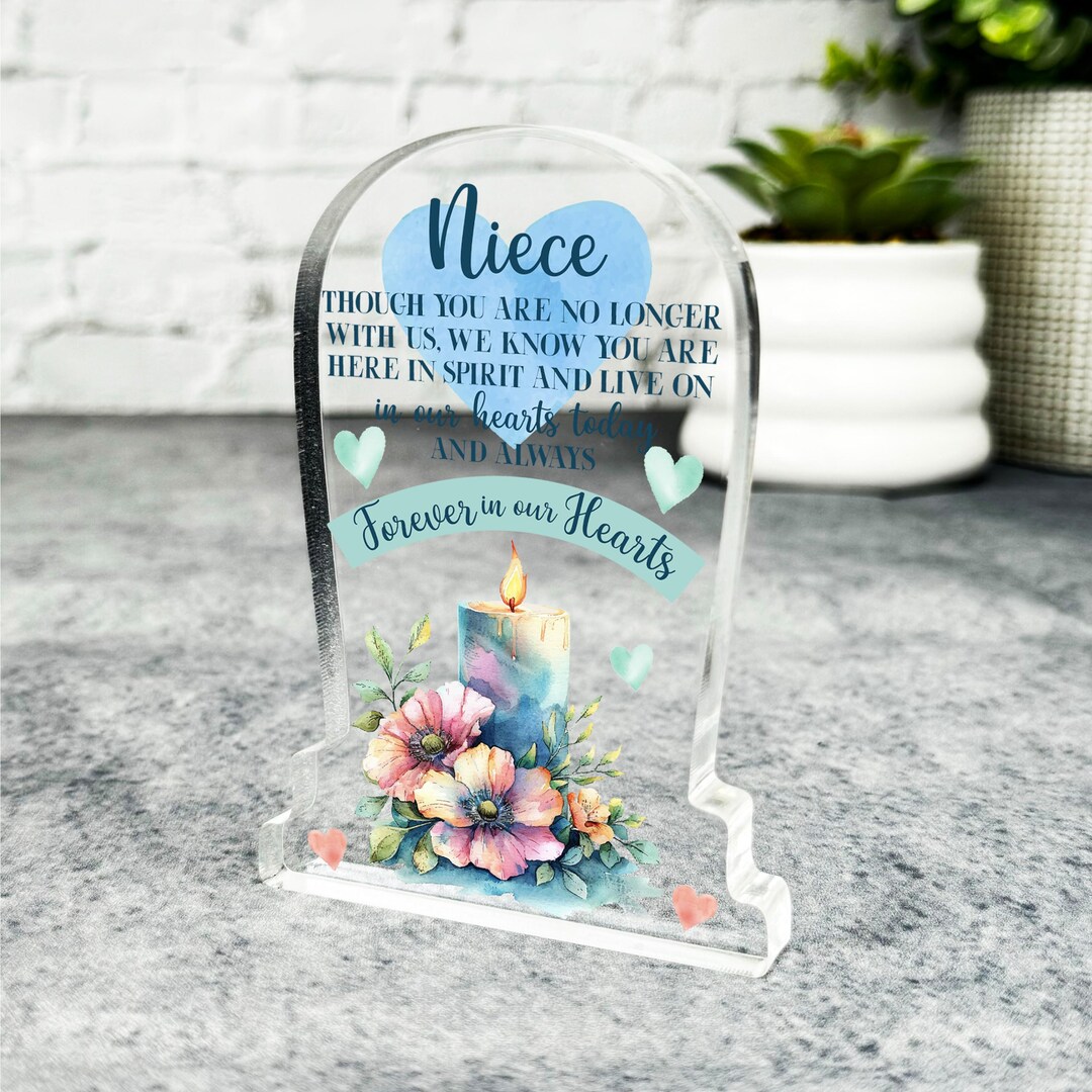 Niece Forever in Our Hearts Candle Memorial Gift Gravestone Keepsake ...