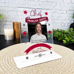 Chef Thank You Job Red Photo Gift Employee or Colleague Personalised ...