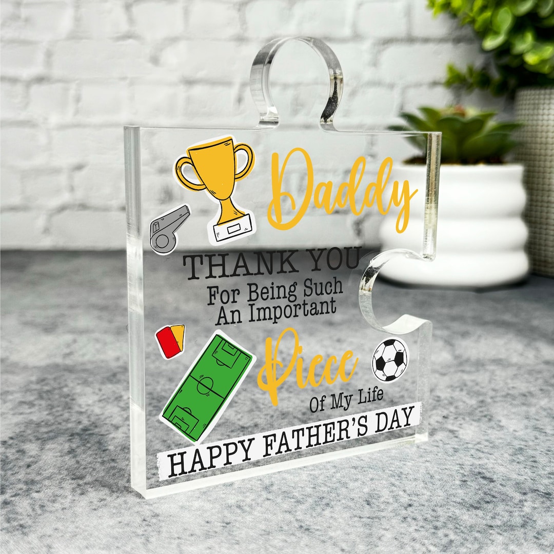 Daddy Important Piece Football Father's Day Present Puzzle Plaque ...
