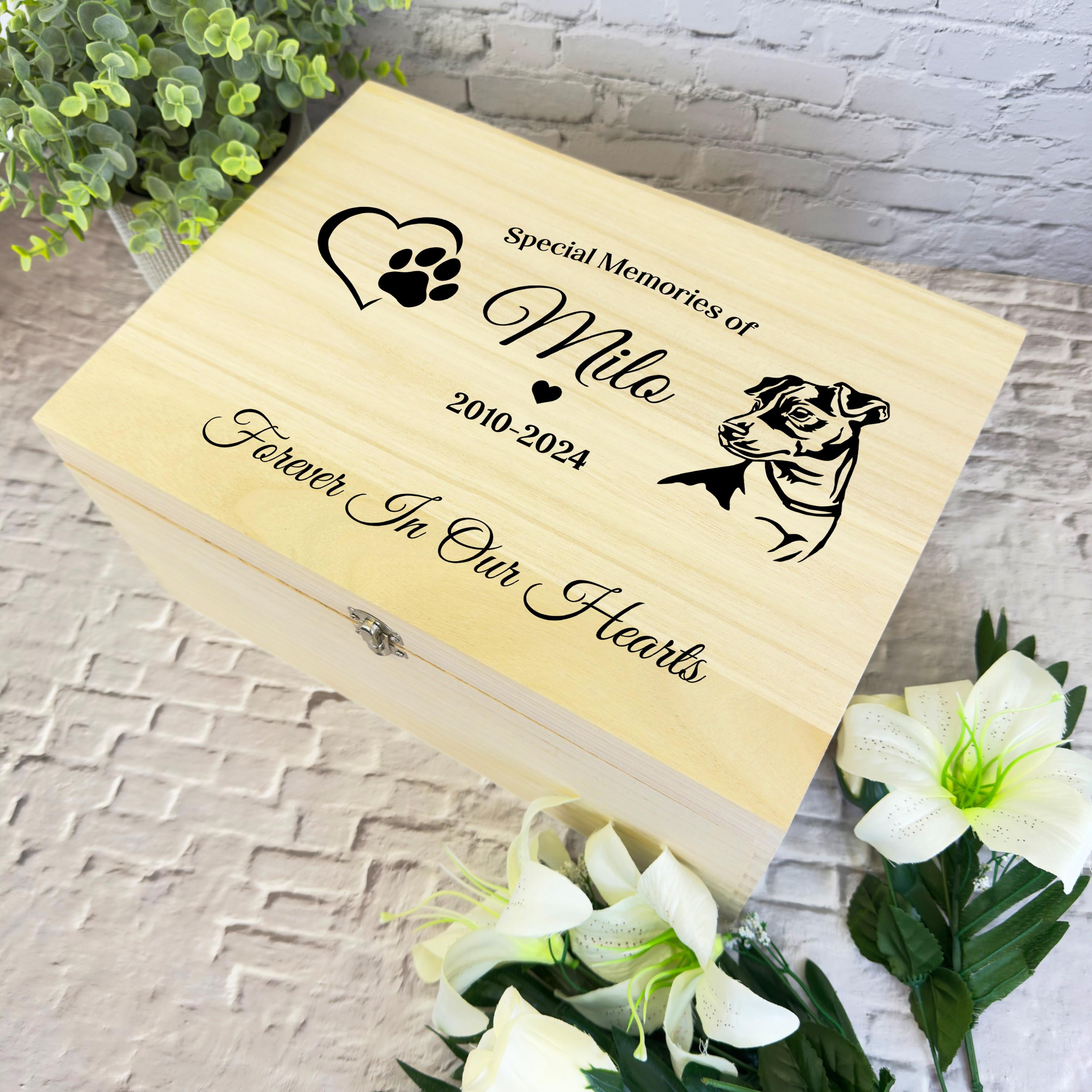 Paw Print Jack Russell Terrier Dog Pet Memorial Personalised Wooden ...
