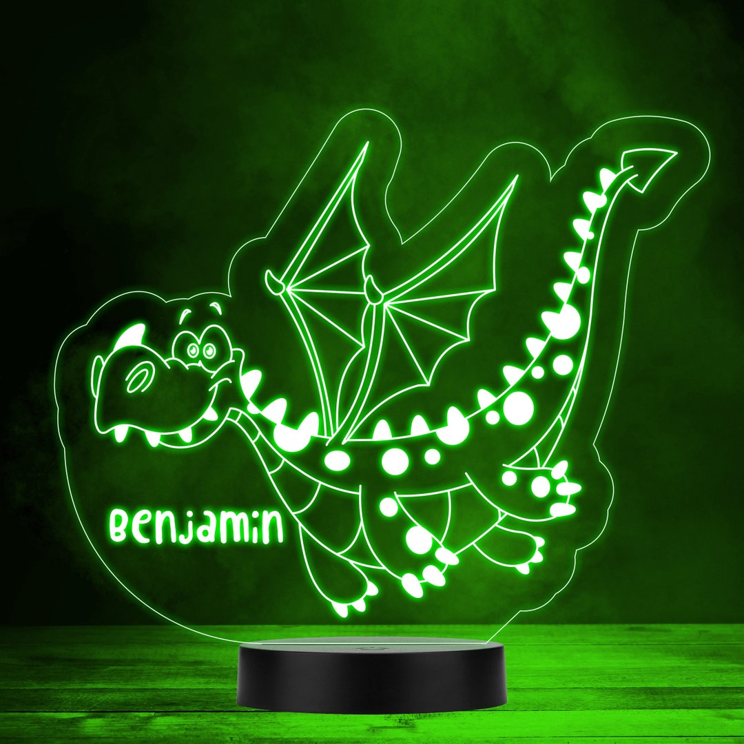 Flying Cute Dragon Colour Changing Led Lamp Personalised Gift Night ...