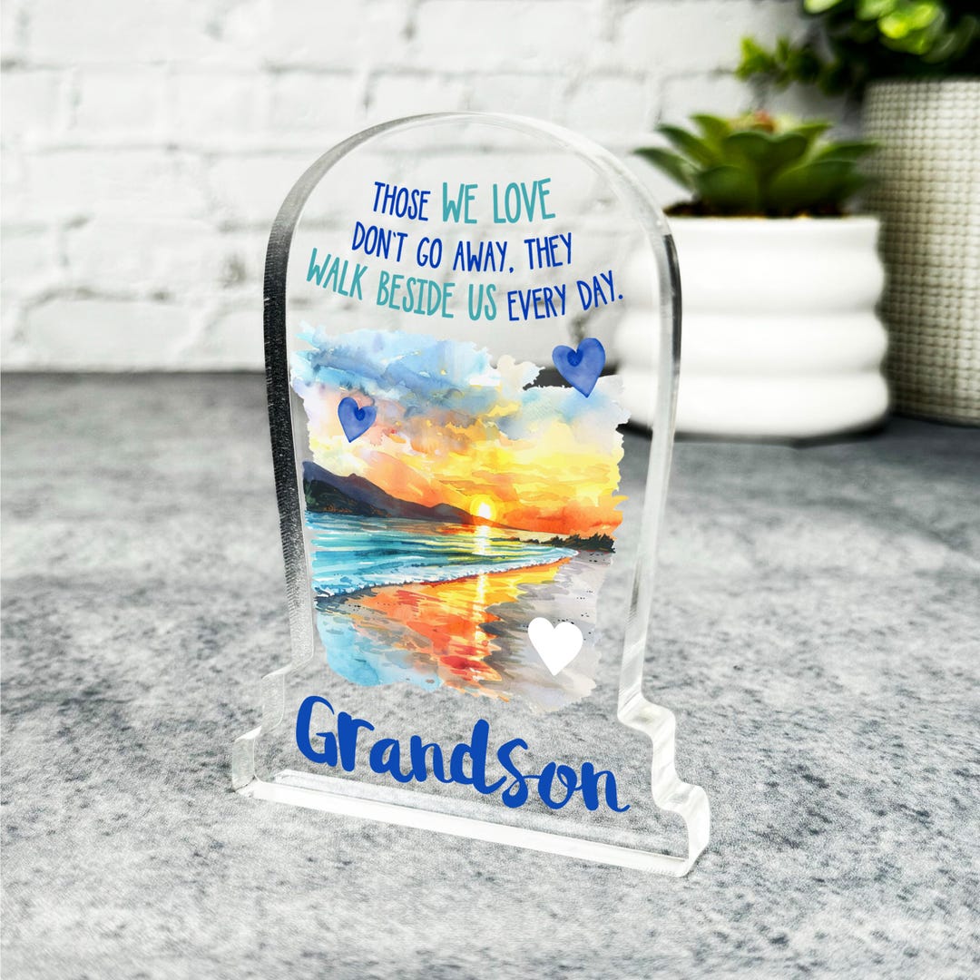 Grandson Beach Remembrance Memorial Gift Sympathy Gravestone Keepsake ...