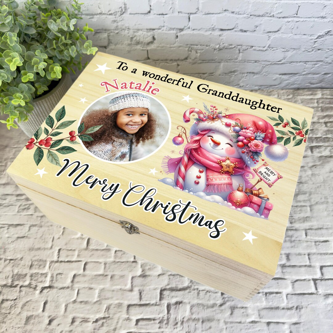 Granddaughter Wooden Personalised Photo Children's Christmas Hamper ...