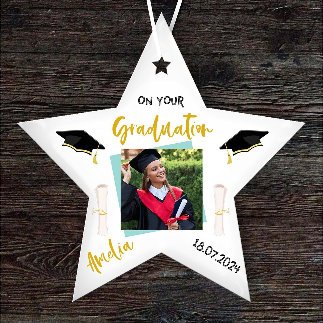 On Your Graduation Photo Uni Graduate Star Personalised Gift Hanging ...