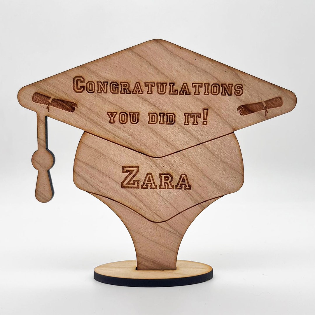Congratulations Graduation Cap Ornament Engraved Keepsake Personalised ...