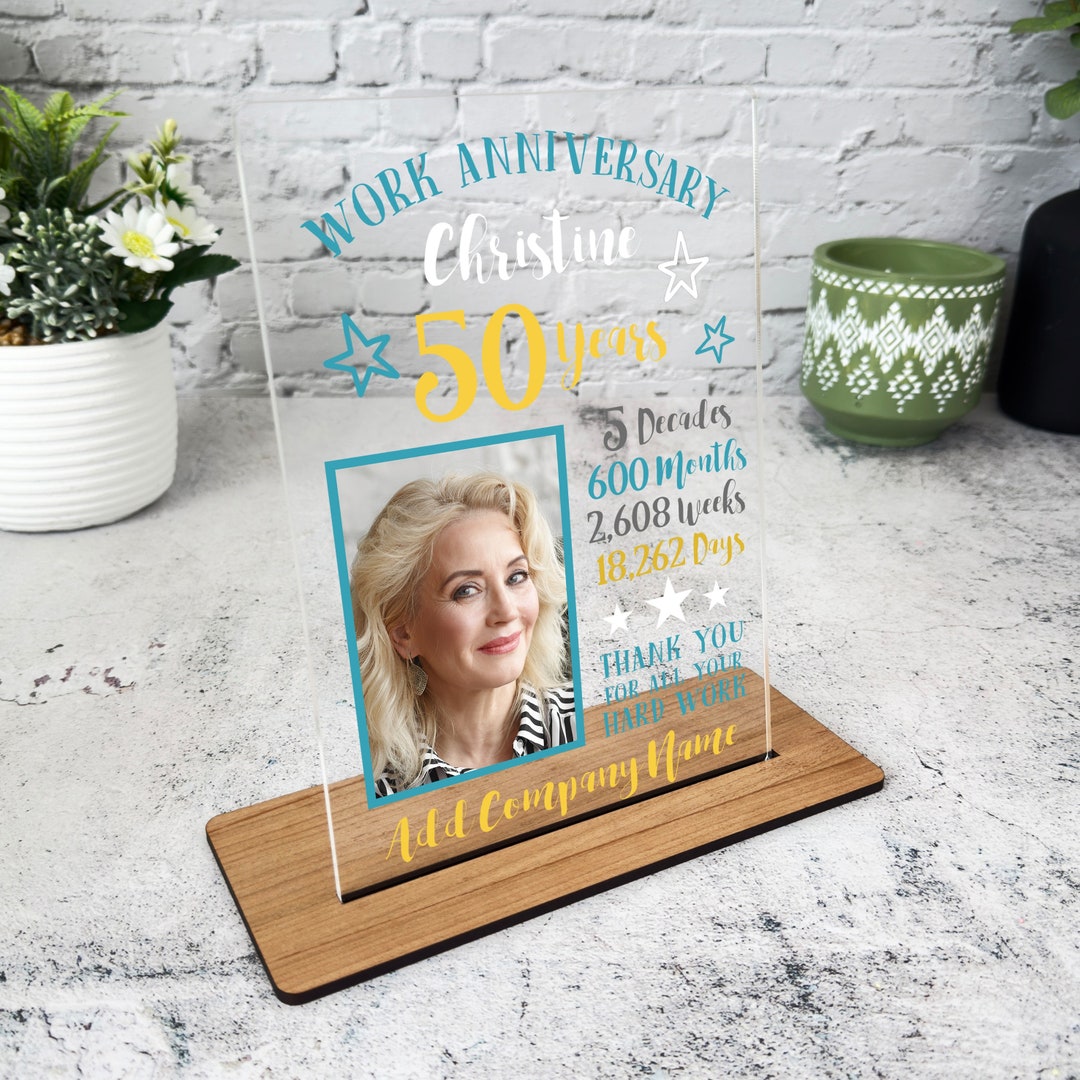 50 Years Service 50th Anniversary Star Photo Details Gift Employee ...