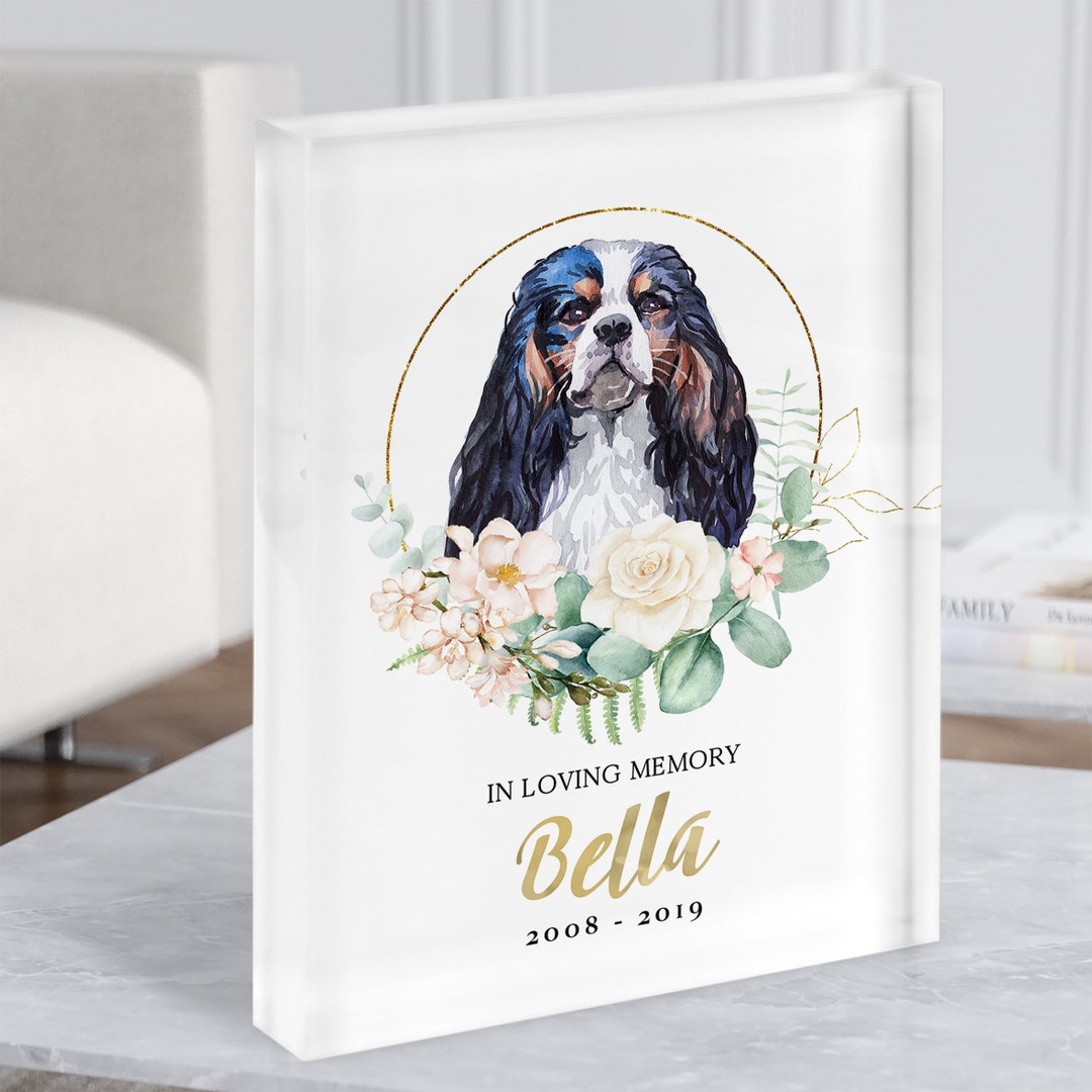 Dog Memorial in Loving Memory Style 5 Personalised Gift Acrylic Block ...