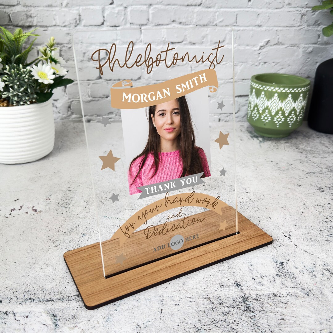 Phlebotomist Thank You Job Gold Photo Gift Employee or Colleague Custom ...