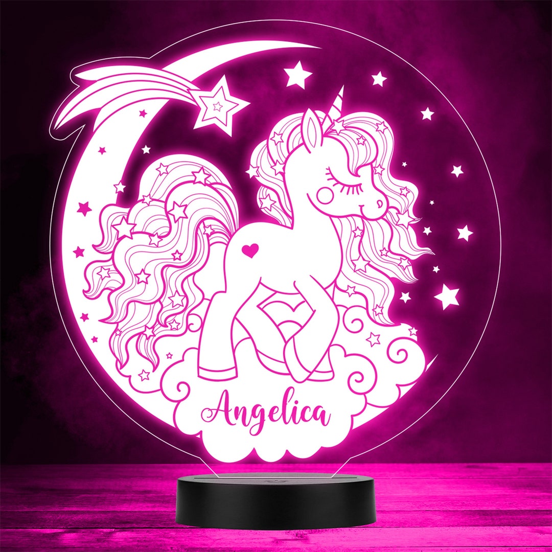 Cute Unicorn Horse Moon Shooting Stars Kids Gift Colour Change Night ...