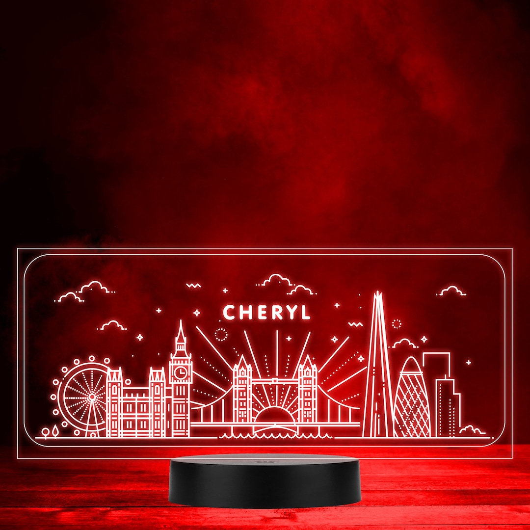 City View Skyline London United Kingdom Led Lamp Personalised Gift ...