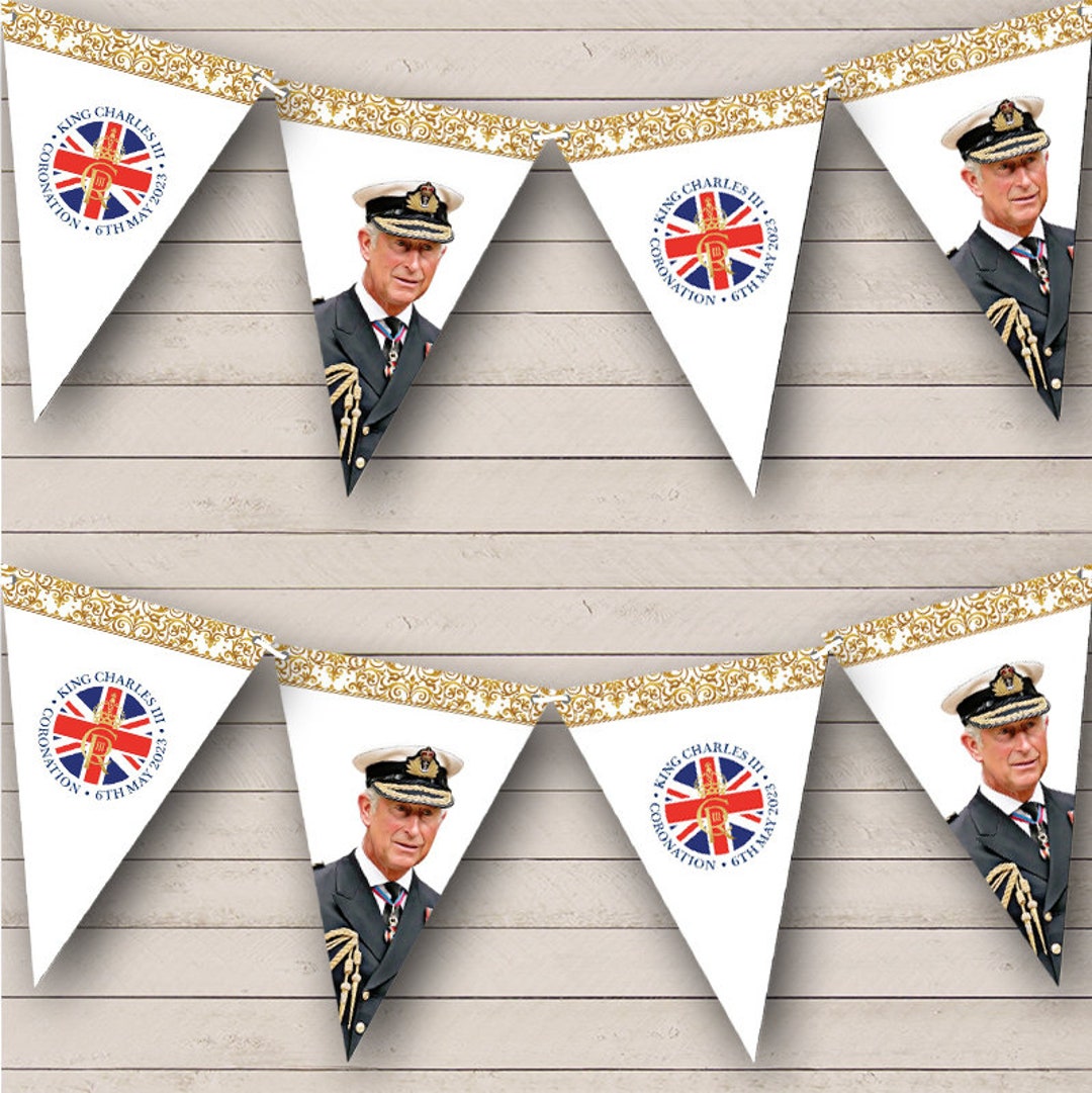 His Majesty His Majesty King Charles III Coronation Flag Banner Party ...