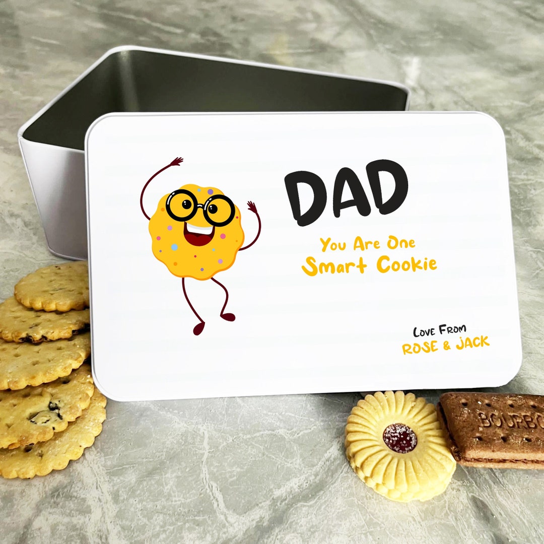 Funny Smart Dad Personalised Gift Cookies Treats Biscuit Tin - Etsy