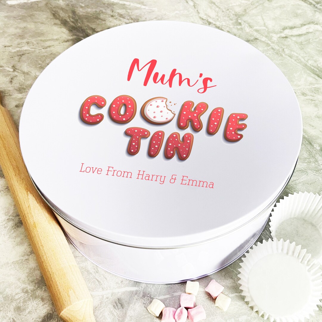 Personalised Round Pink Cookies Font Mum's Cake Treat Sweets Biscuit ...