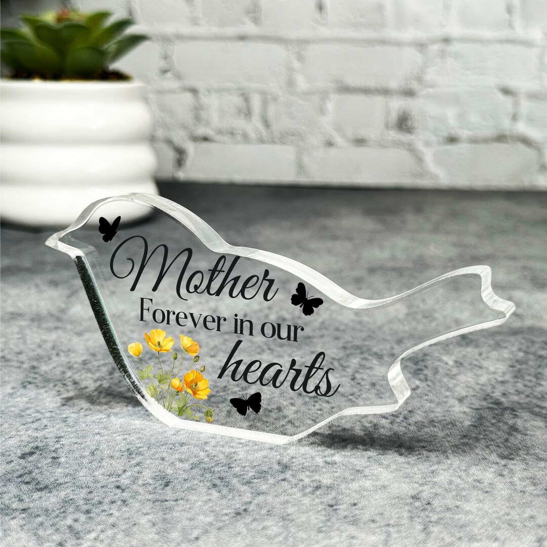 Mother Yellow Floral Robin Plaque Sympathy Gift Keepsake Memorial Gift ...