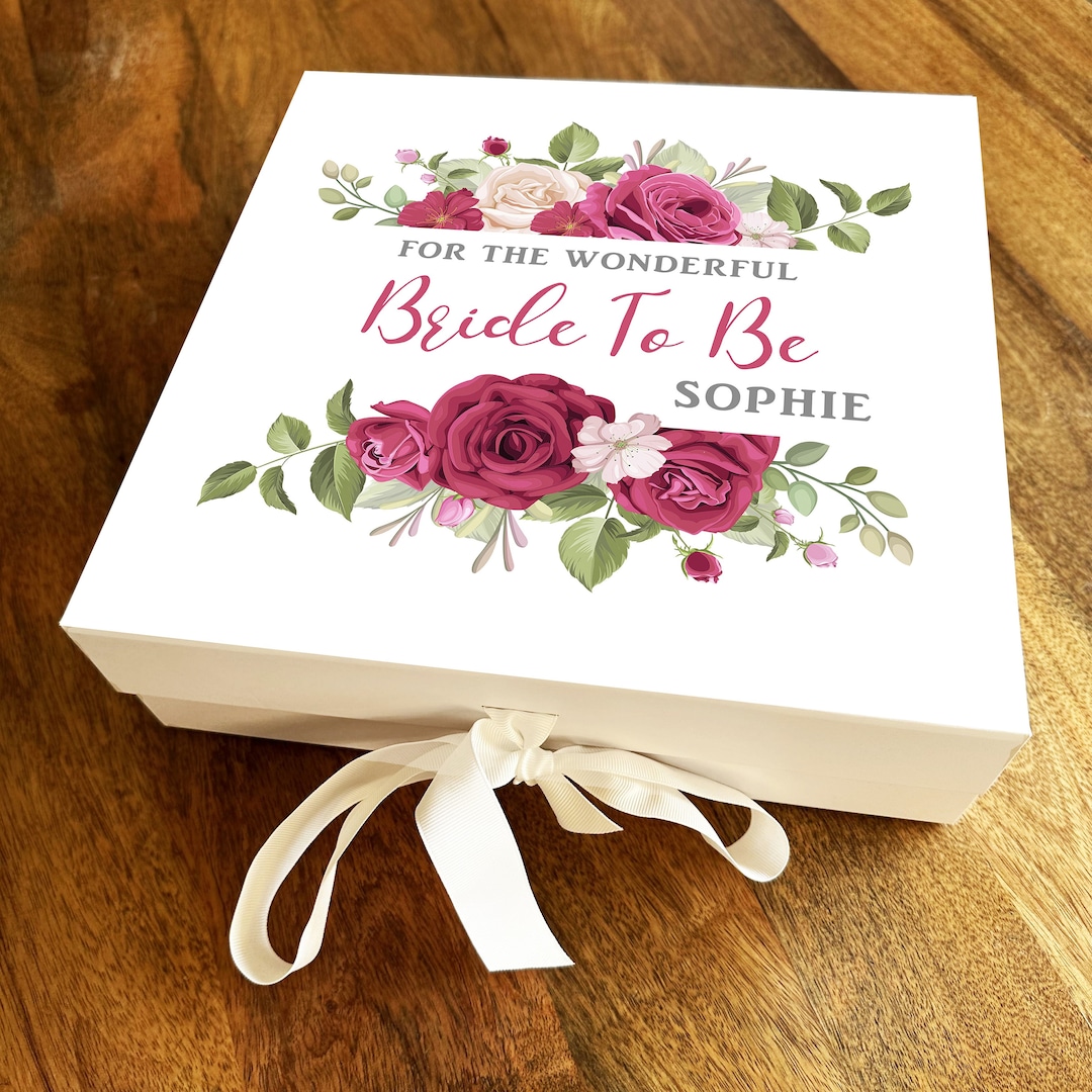 Bride to Be Bridal Shower Wedding Hen Do Red Rose Personalised Square ...