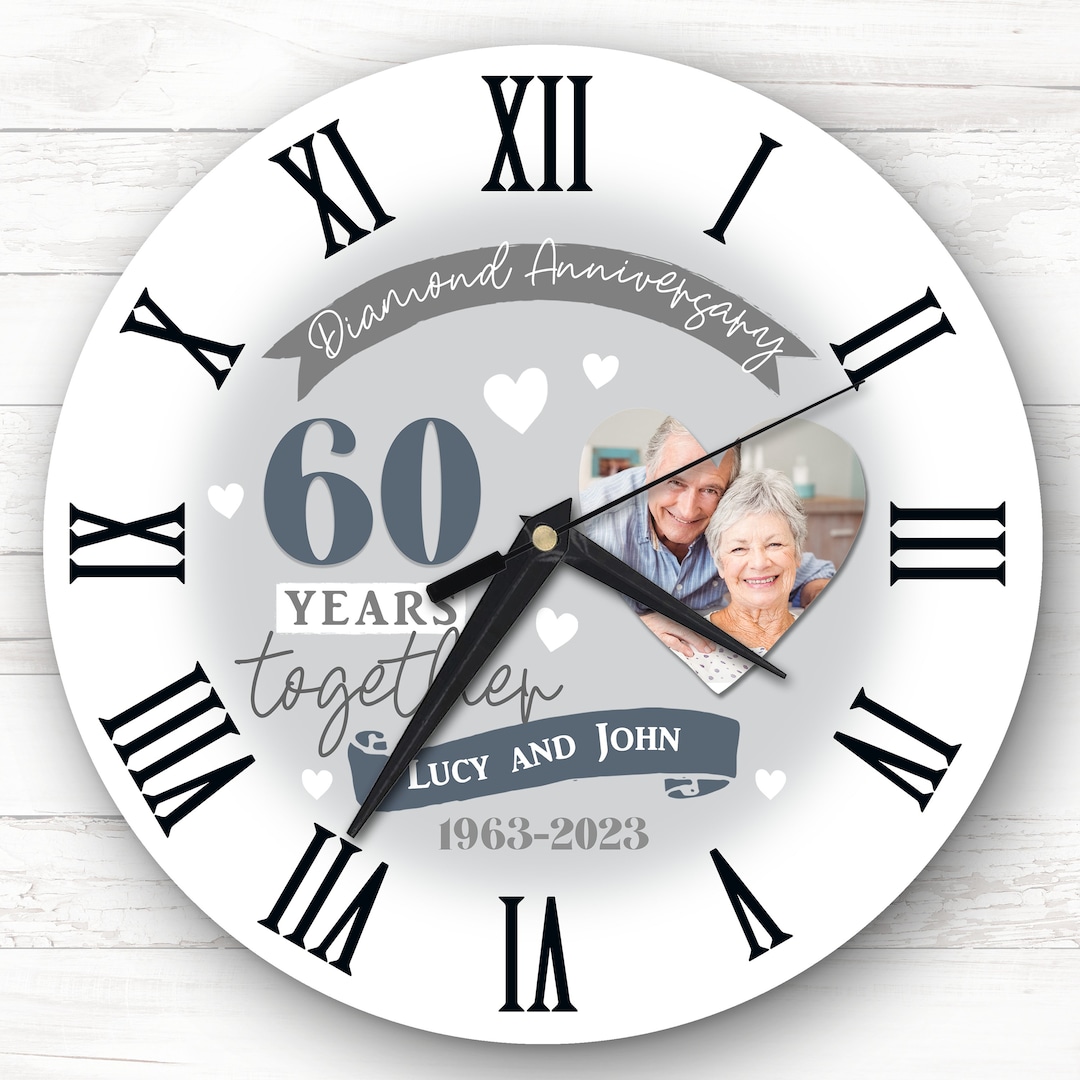 60th Wedding Anniversary Diamond Photo Personalised Gift Personalised ...