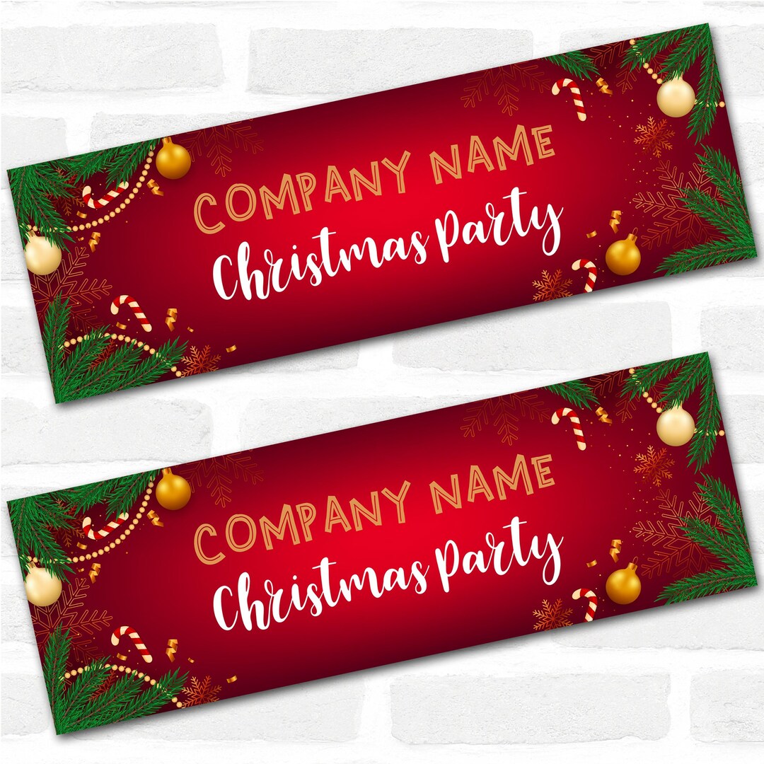 Personalised Party Banner for Christmas Party Red Snowflakes | Party ...
