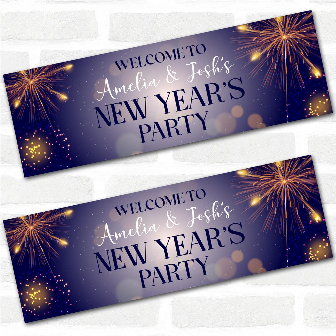 Personalised Party Banner for New Years Party Welcome Fireworks | Party ...